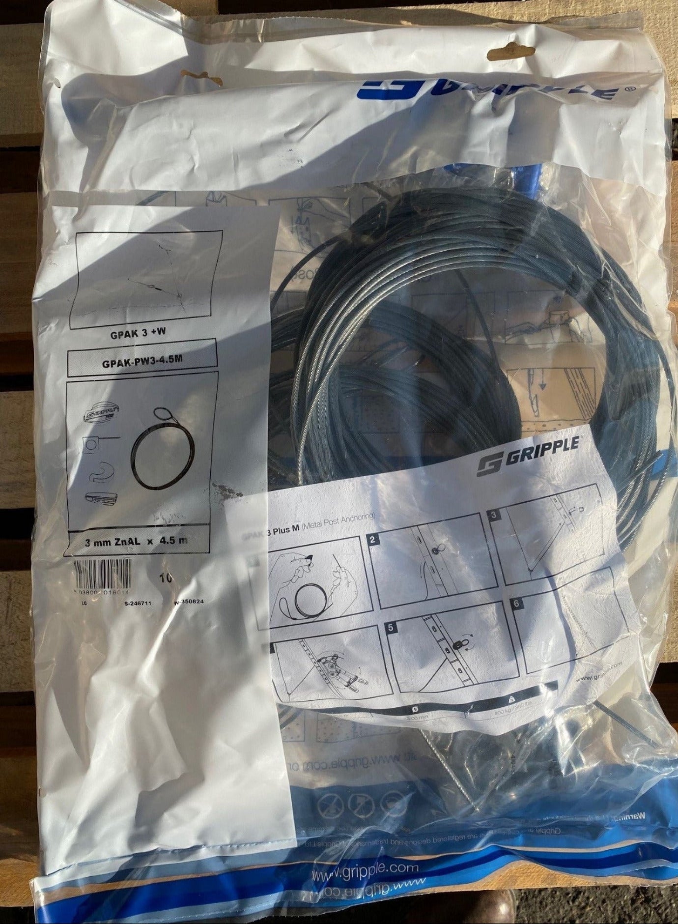 10 St. Gripple - Spannseile 4,50 m inkl. Drahtspanner Medium ...